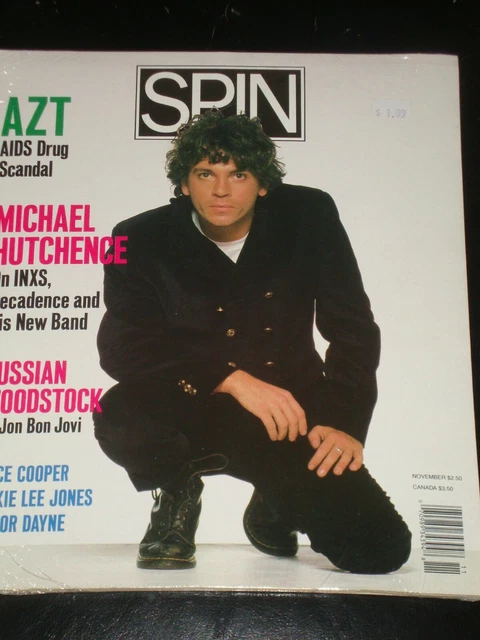 SPIN MAGAZINE MICHAEL Hutchence INXS Alice Cooper Rickie Lee Jones ...