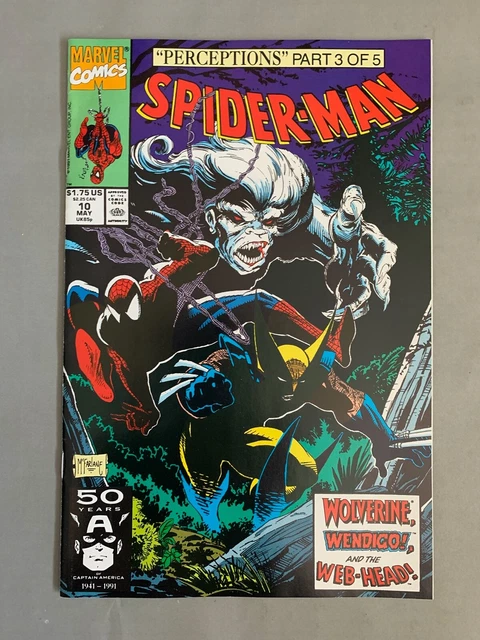 SPIDER-MAN #10 (1991) Todd Mcfarlane-Wolverine & Wendigo Aspetto EUR 8 ...