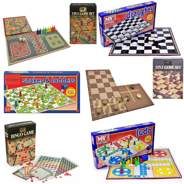 LUDO/SNAKES AND LADDERS/ Draughts Family Board Game Kids Fun Toy Game Xmas Gift EUR 7,92 ...