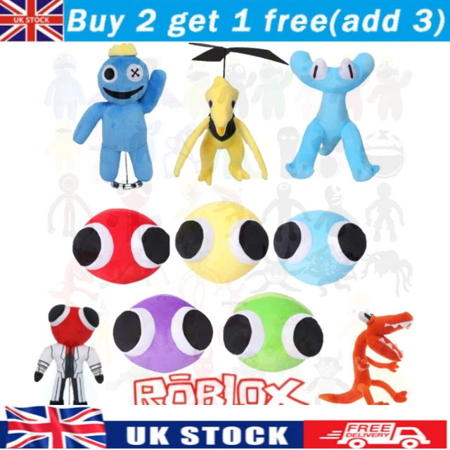 FLUFFY DOORS RAINBOW Friends Chapter 2 Cyan Plush Toy Yellow Friend ...