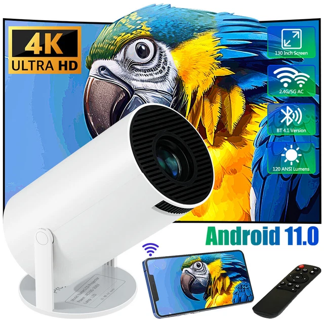 4K ULTRA HD Mini Portable Projector Android 11 - Home Cinema - WIFI ...