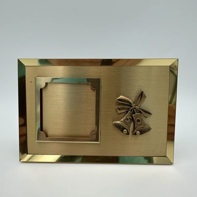 50TH WEDDING ANNIVERSARY Photo Frame Bells 2.5" X 2.5" Picture Gold ...