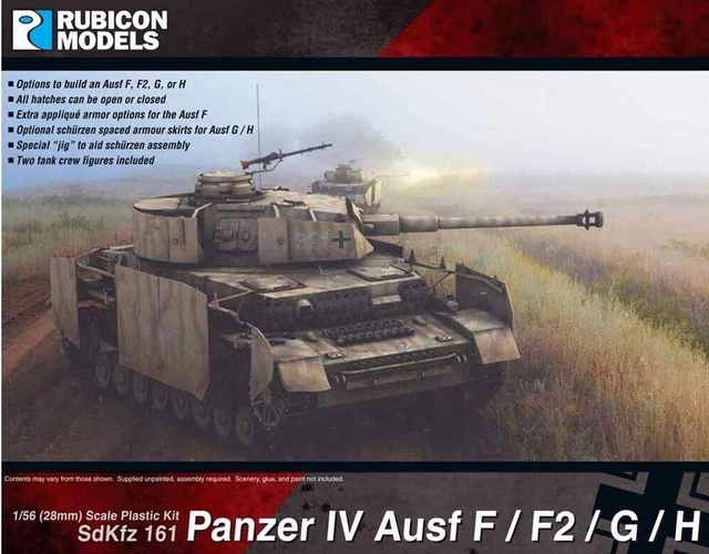 RUBICON MODELS 280077 1/56 Scale Panzer Iv Ausf F/F1/G/H Plastic Model ...