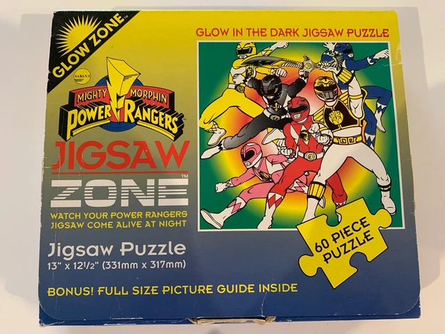 GLOW ZONE MIGHTY Morphin Power Rangers Jigsaw Zone Complete 60 Piece ...