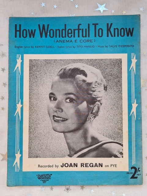 HOW WONDERFUL TO Know Joan Regan Vintage Sheet Music Booklet Piano £0. ...