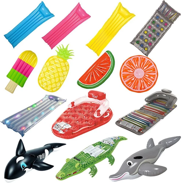 INFLATABLE LILO AIR Lounger Mat Bed Swimming Pool Beach Float Summer ...