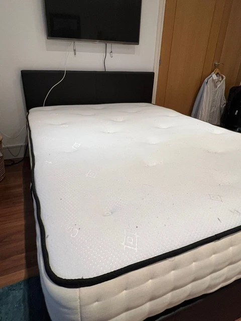 STORAGE LEATHER BED Ottoman Gas Lift Double Memory Foam Mattress £52.70 ...