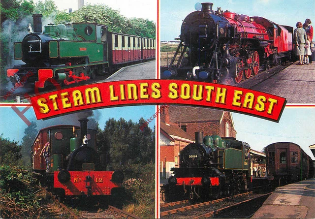 PICTURE POSTCARD: STEAM LINES SOUTH EAST (MULTIVIEW) [SALMON] £3.29 ...