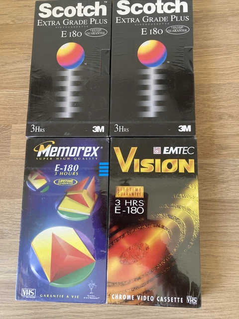 4X NEW VHS Blank Cassette Tapes - E-180 Job Lot Bundle SEALED £10.00 - PicClick UK