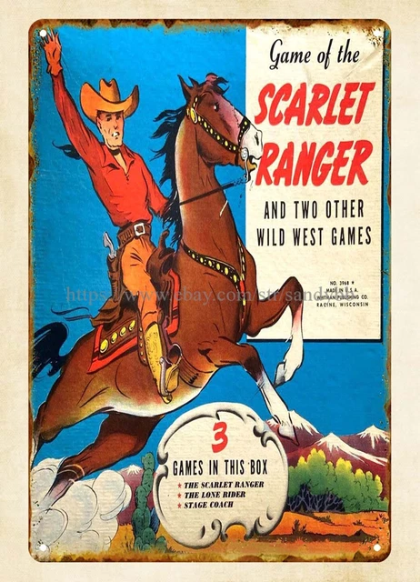1940S GAME OF Scarlet Ranger board game Whitman Publishing metal tin ...