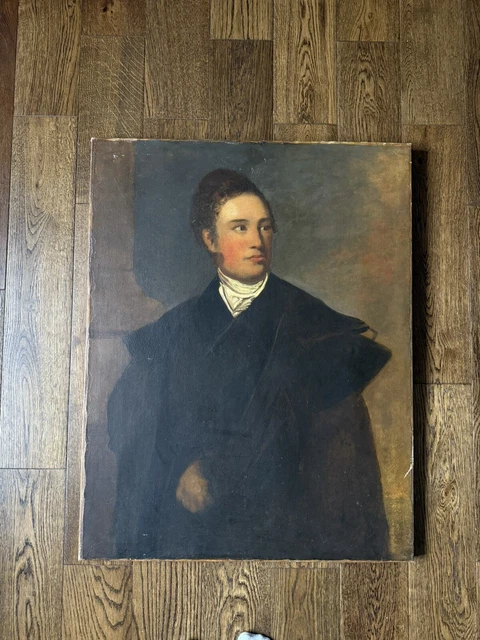 LARGE ANTIQUE 19TH Century Oil Portrait Painting Of A Regency Gent In ...