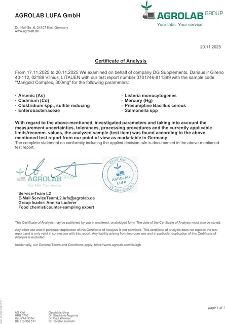 LUTEIN & ZEAXANTHIN 300mg – 90 Vegan Capsules | Marigold Extract with ...