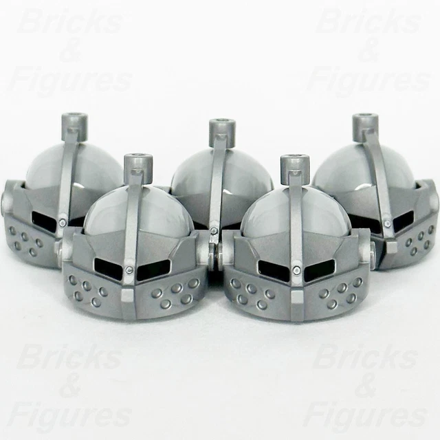 LEGO® CASTLE KNIGHT Bascinet Helmet Minifigure Part Silver Visor 2594 ...