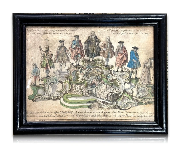 MARTIN ENGELBRECHT 1684-1756 - Kupferstich 'Zirkel des menschlichen ...