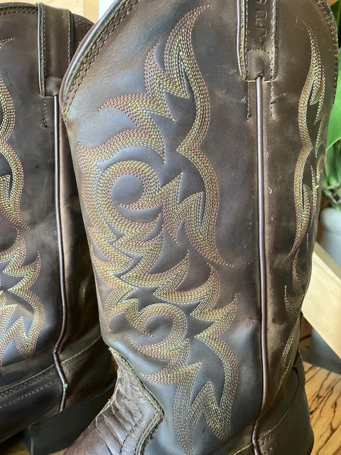 JUSTIN MEN'S STAMPEDE Western Cowboy Leather 2551 Stitched Upper Shaft ...