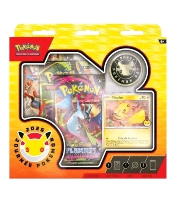 POKÉMON 🇫🇷 30TH Anniversary 2026 Box Set: Pikachu, 3 Boosters ME01 ...
