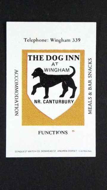 MATCHBOX LABEL PUB The Dog Inn Wingham nr Canterbury Kent MQ486 £2.19 ...