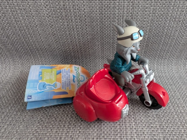 DISNEY ZOOTROPOLIS 2 Pawbert Lynxley & Motorcycle with Gary De’Snake ...
