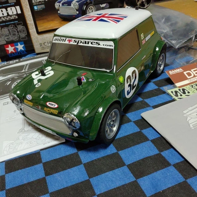 TAMIYA MINI COOPER Racing MB-01 1/10 RC Car Electric UK Flag Full Setup ...