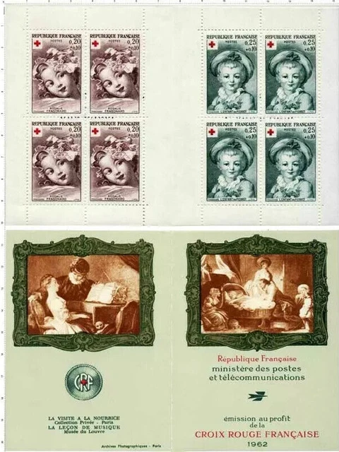 TIMBRE FRANCE ANNÉES 1962 N°2011 carnet Croix Rouge timbres N°1366/1367 neufs** EUR 0,80 ...