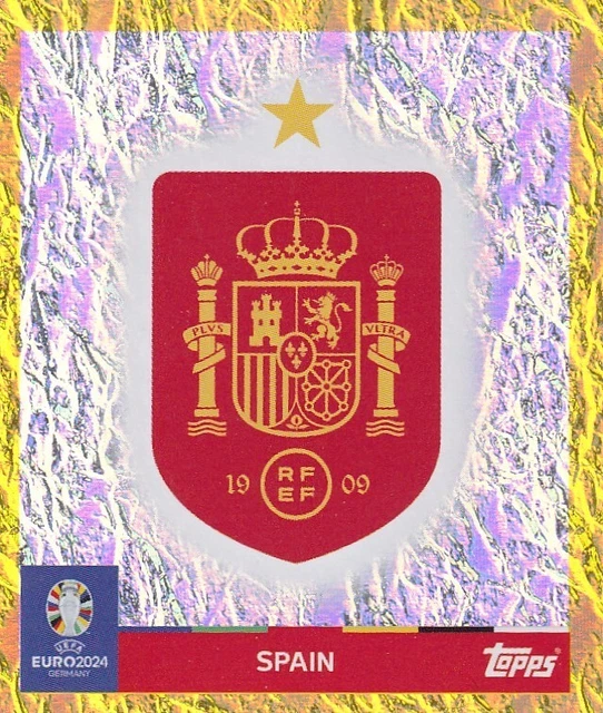 TOPPS UEFA EURO 2024 sticker Swiss ESP 1 Spain logo gold parallel £5.17 ...
