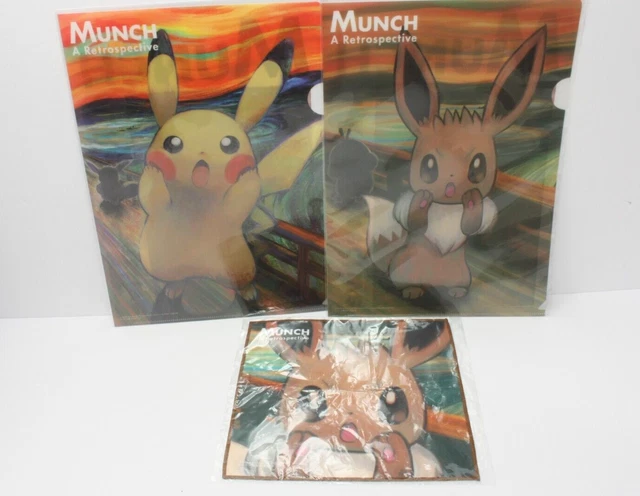 POKEMON MUNCH EXHIBITION collaboration Pikachu Eevee file folder Eevee ...