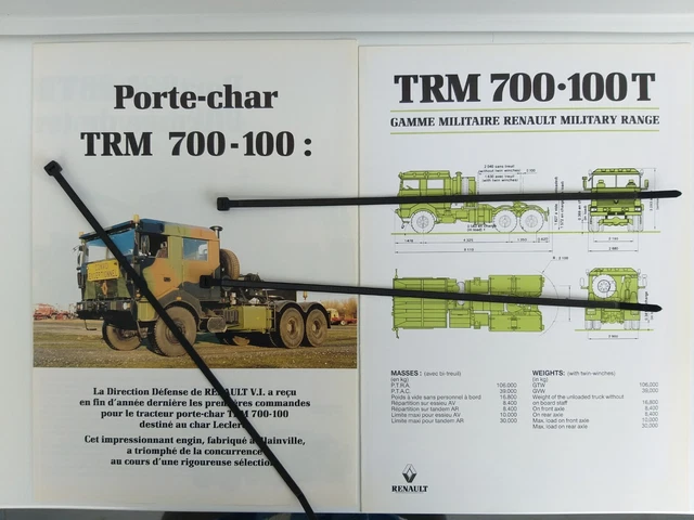 TRES RARE BROCHURE camion militaire BERLIET RENAULT TRM 700 -100 + 1 ...