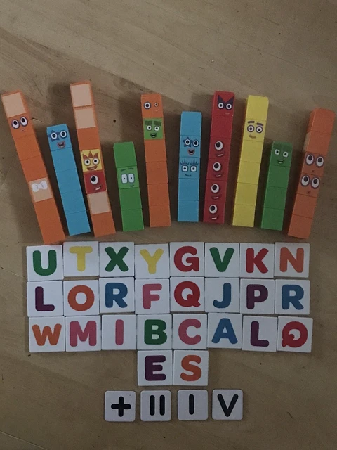 CBEEBIES 56 NUMBERBLOCKS Activity Cubes 30 Double Alphabet Tiles ...