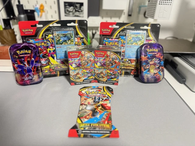 2 X POKEMON TCG Mega Evolution Booster Bundle, Blister Pack, Tin, ONE ...
