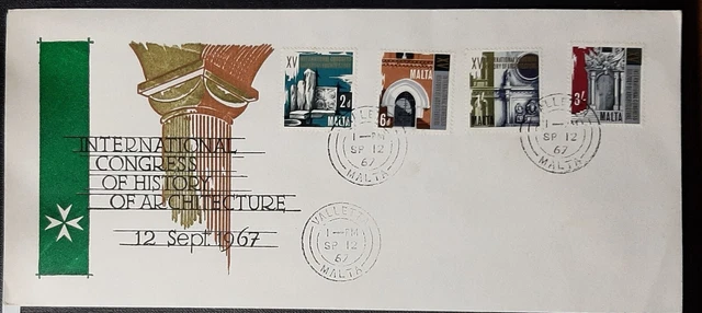 (MLT-214) MALTA 1967 FDC 15th International Historical Architecture ...