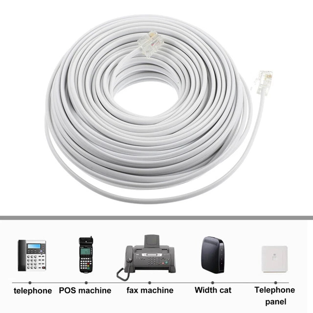 3 PACK TELEPHONE Line Pvc Extension Cord 4-core Landline Cable £33.75 ...