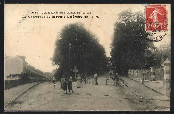CPA AUVERS-SUR-OISE, LE Carrefour de la route d´Hérouville EUR 7,00 ...