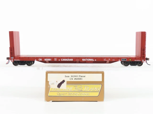 HO SCALE TRUE Line Trains 302003 CN Canadian National Bulkhead Flat Car ...
