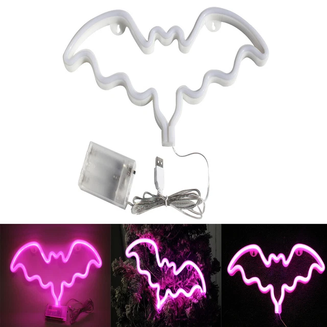 LED BAT SHAPED Neon Lamp Room Decor Girl Bedroom Neon Light Night Light ...