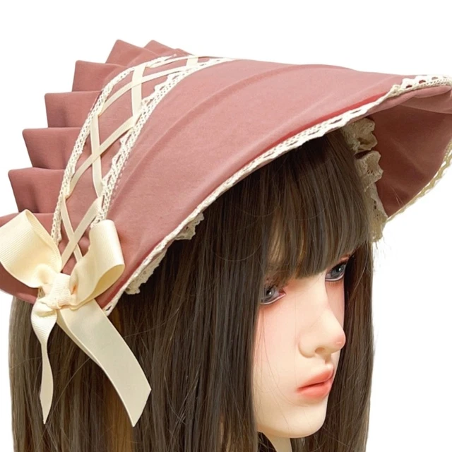 LACE TRIM BONNET Hat Cosplay Event Victorian Cocktail Hat Women Head ...