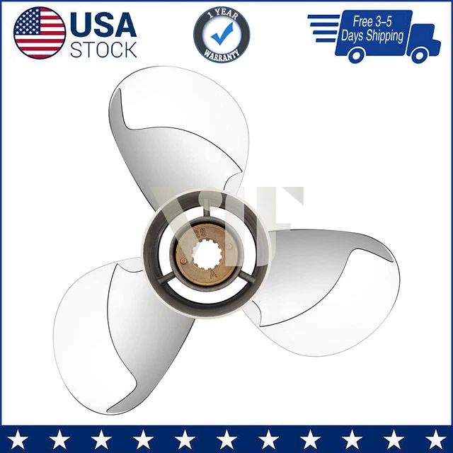 10 3/8 X 14 Stainless Steel Outboard Boat Propeller Fit Mercury 40-60HP ...