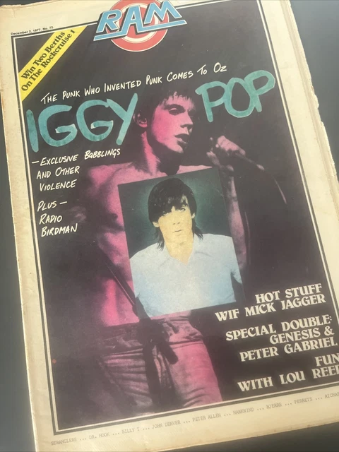 RAM MAGAZINE #72 1977 IGGY POP RADIO BIRDMAN MICK JAGGER GENESIS 1970s ...