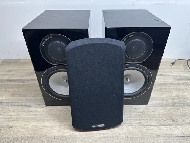 MONITOR AUDIO SILVER RX1 80W Bookshelf Loud Speakers Gloss Black Mint ...