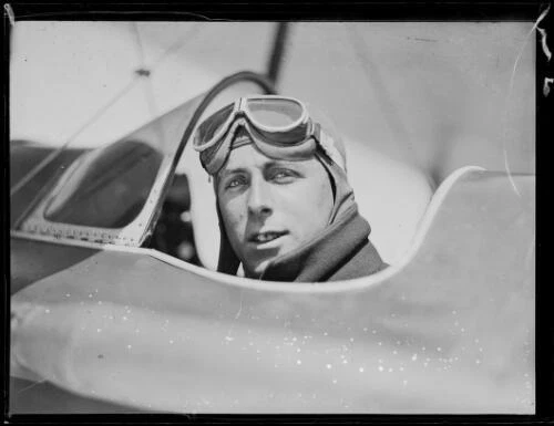 AVIATOR HARRY BROADBENT in the cockpit of his plane, Sydney, 7 - 1930s ...