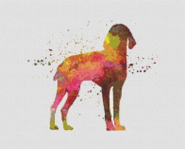 AUVERGNE POINTER PUPPY Dog Watercolour. Large, Modern, Original Cross ...