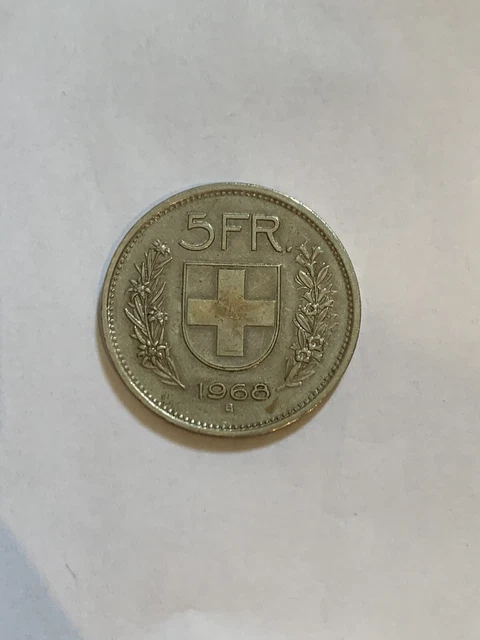 5 FR SWISS Franc 1968 B CONFOEDERATIO HELVETICA Collectable Circulated ...