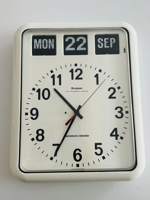 GRAYSON TIME MANAGEMENT Systems Wall Flip Clock Model G239 Automatic ...