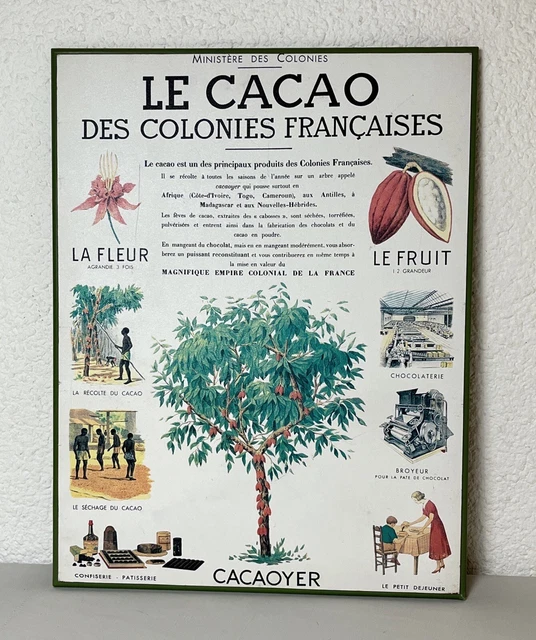 ANCIENNE AFFICHE MINISTÈRE des colonies cacao des colonies Françaises ...