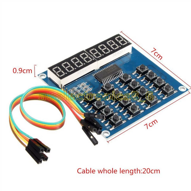 TM1638 8 BITS 16 Keys LED Digital tube Module Keyboard Scan Display ...