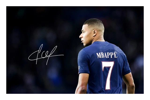 KYLLIAN MBAPPE SIGNED A4 Autograph Photo Print Kylian Paris Saint ...
