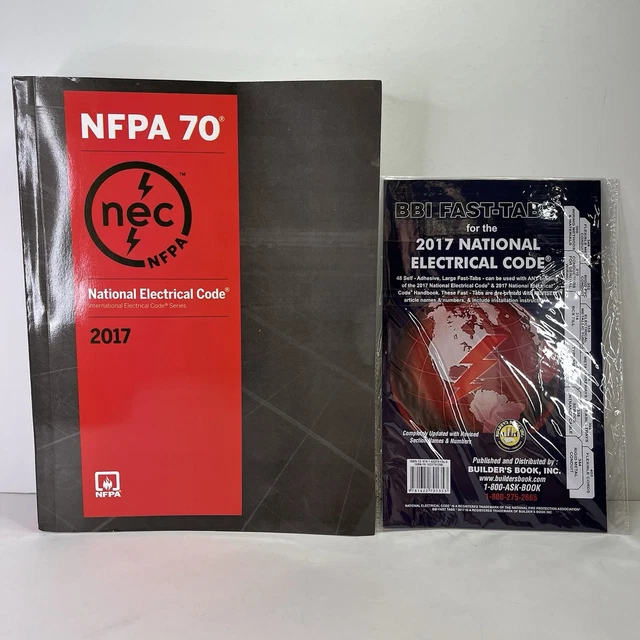 NFPA 70 NATIONAL Electrical Code NEC 2017 Fast-Tabs and Quick-Cards $69 ...