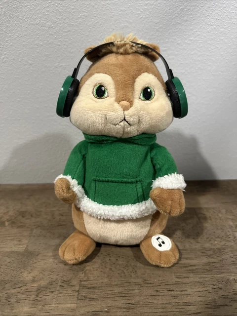 ALVIN CHIPMUNK THEODORE Singing Dancing Christmas Music, Plush Green ...