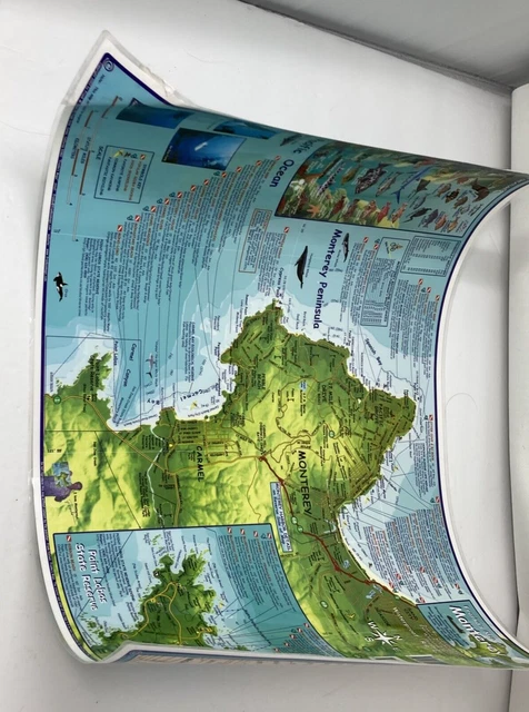 MONTEREY CALIFORNIA DIVE Guide Map Laminated Poster by Franko Maps £4. ...