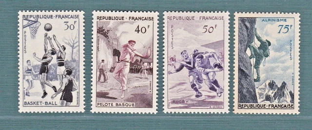 TIMBRE FRANCE 1956 SERIE SPORTIVE N° 1072 à 1075-N**TB-COTE: 25 EUROS ...