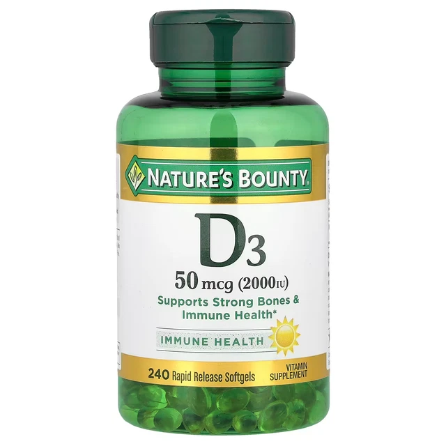 NATURE'S BOUNTY, D3, 50 mcg (2,000 IU),240 Rapid Release Softgels,Expiry:02/2028 £36.99 ...